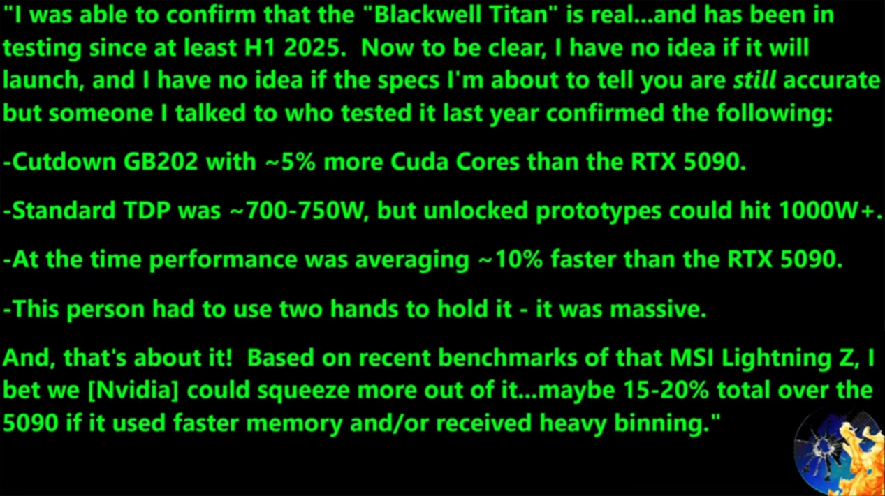 英伟达RTX 5090 Ti再曝猛料 功耗直飙700W+AI场景性能飙升